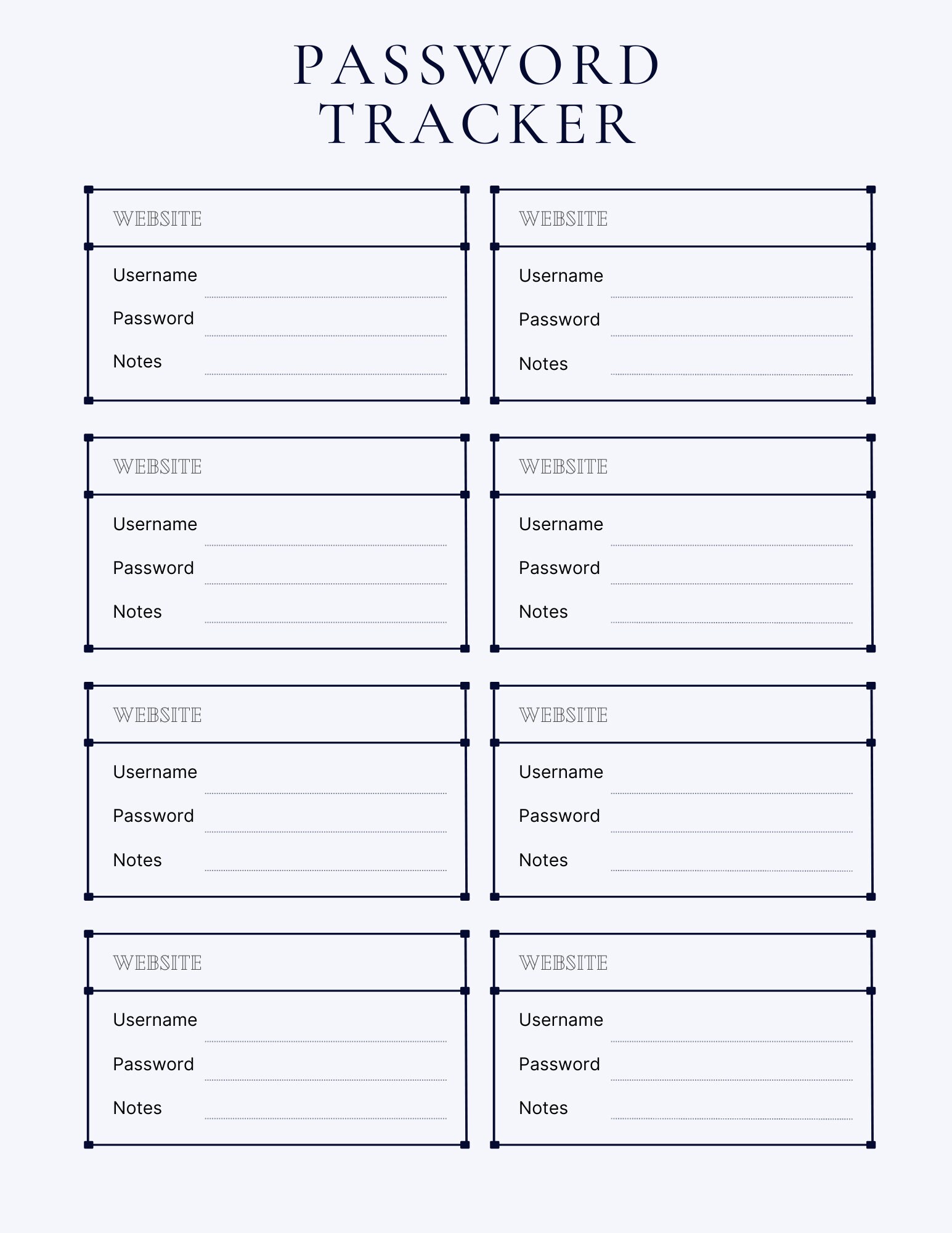 Simple Password Tracker Printable Password Organizer - Etsy