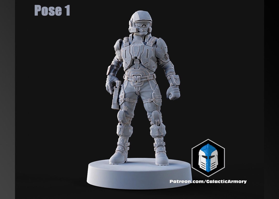 UNSC Marine Miniatures Resin 3D Printed 1/48 Scale - Etsy