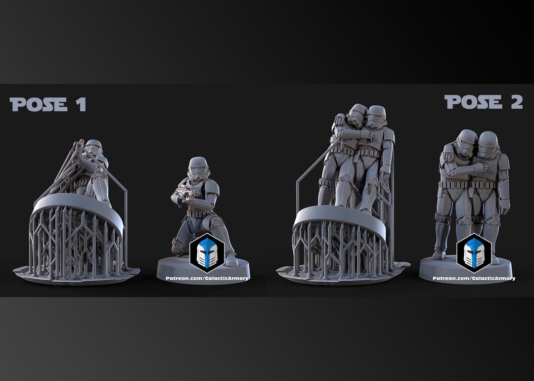 Star Wars Storm Troopers Miniatures Resin 3D Printed 1/48 Scale - Etsy