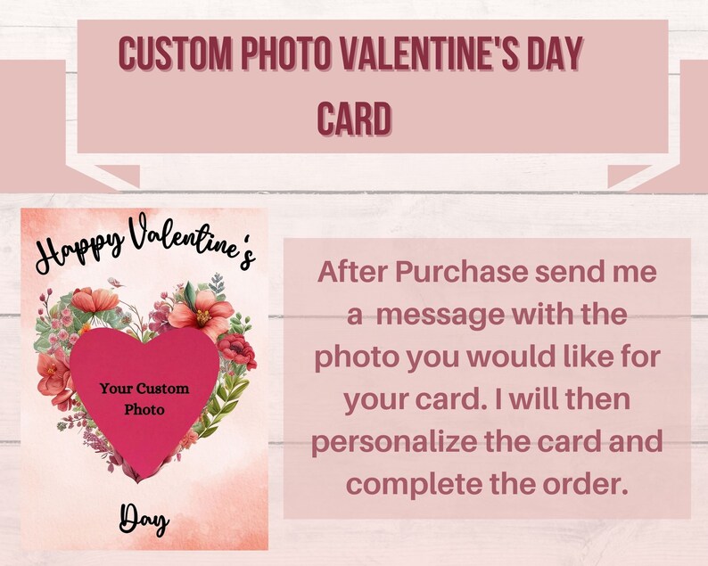 Personalized Custom Photo Valentine's Day Card Perfect for Couples ...