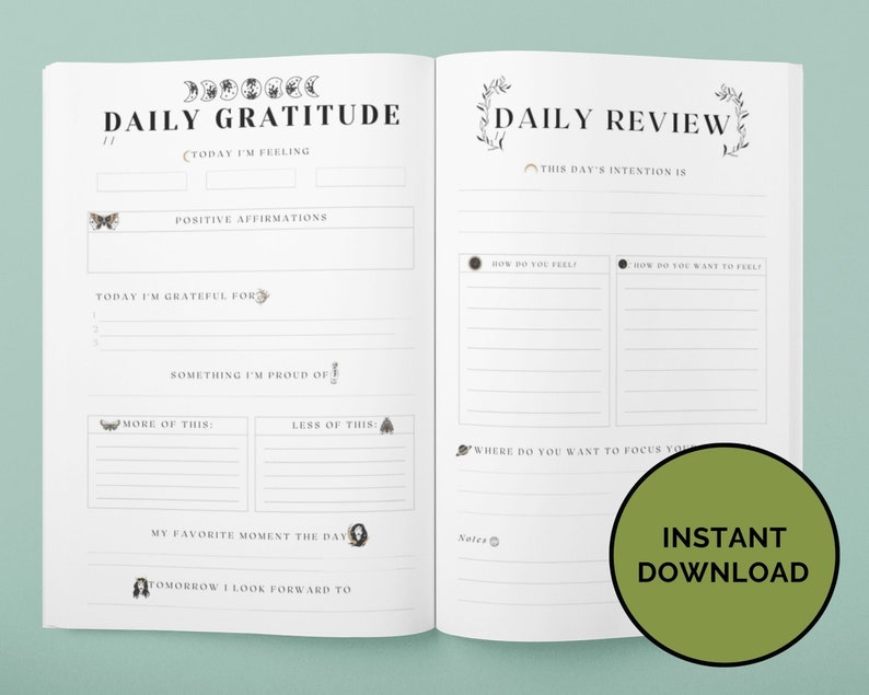 Printable Daily Gratitude Journal Digital Gratitude Journal Gratitude ...
