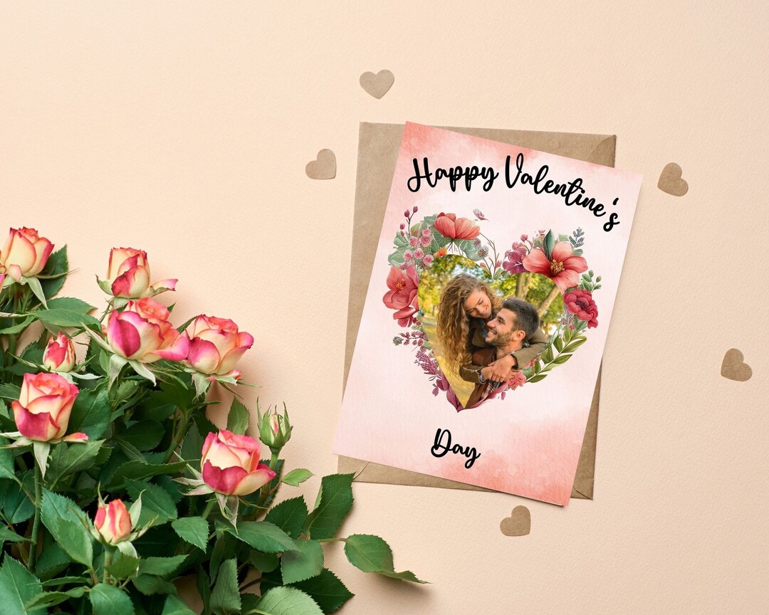Personalized Custom Photo Valentine's Day Card Perfect for Couples ...