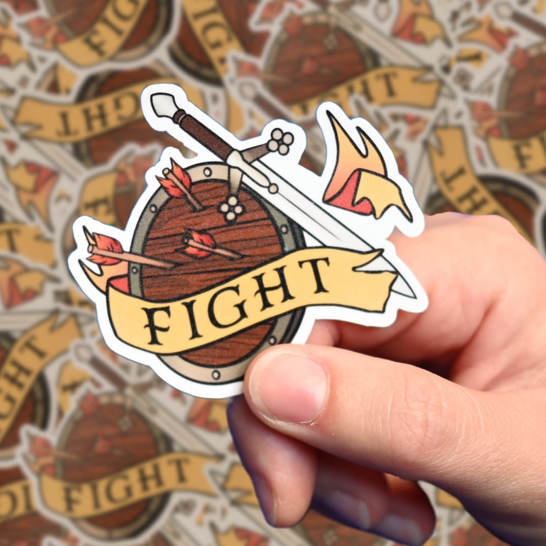 FIGHT Fighter Class 3 Vinyl Sticker Nerdy Gifts for D&d/tabletop Gamers ...