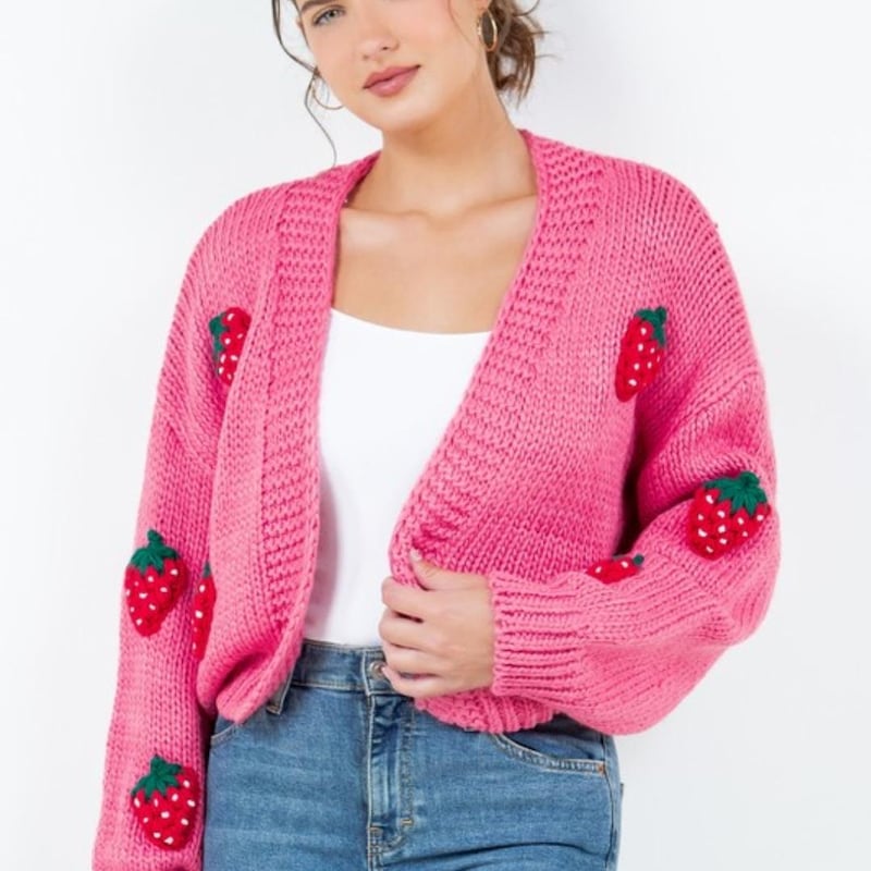 Strawberry Cardigan - Etsy