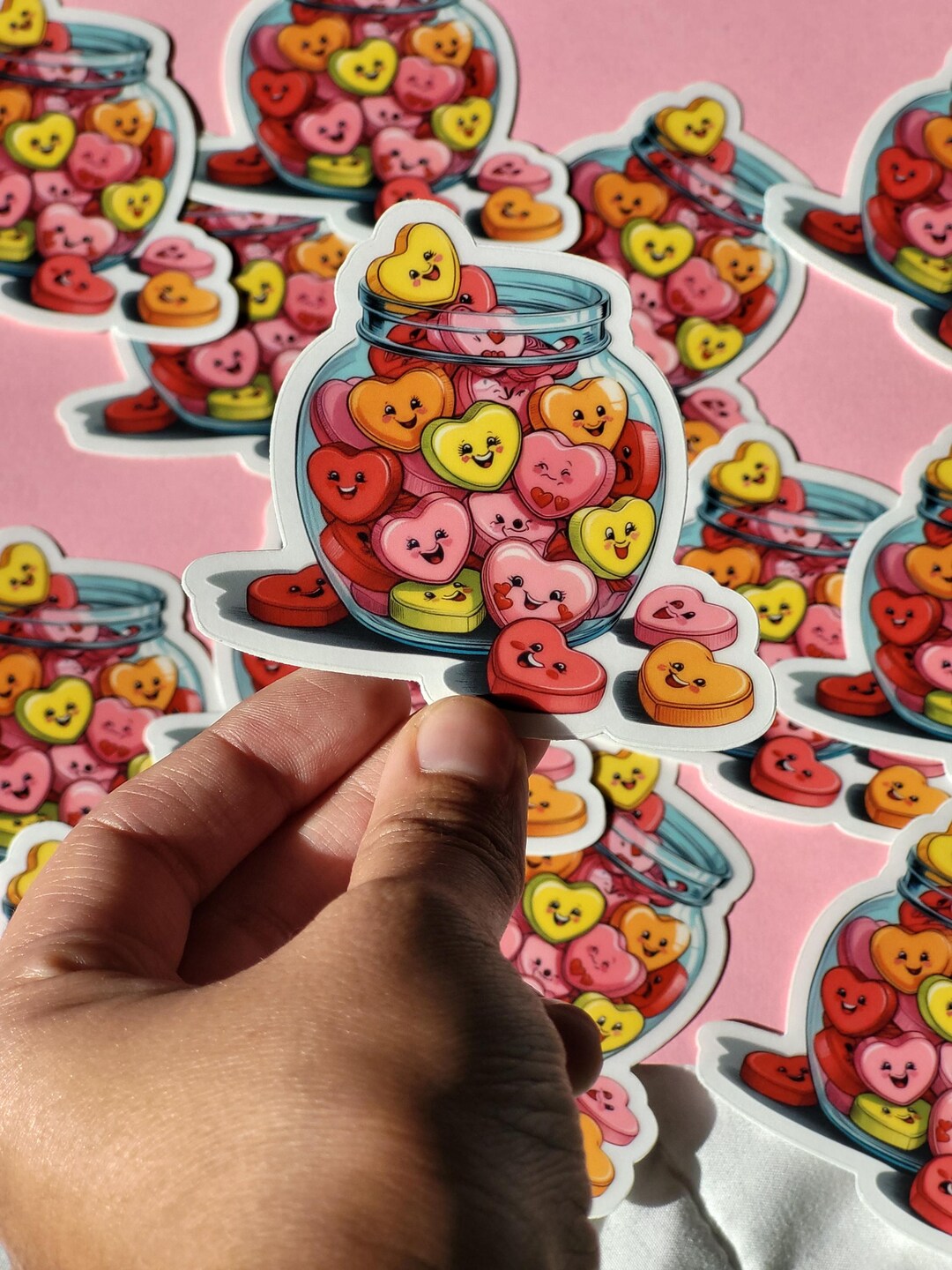 Conversation Heart Candy in A Jar Sticker, Valentine Conversation ...