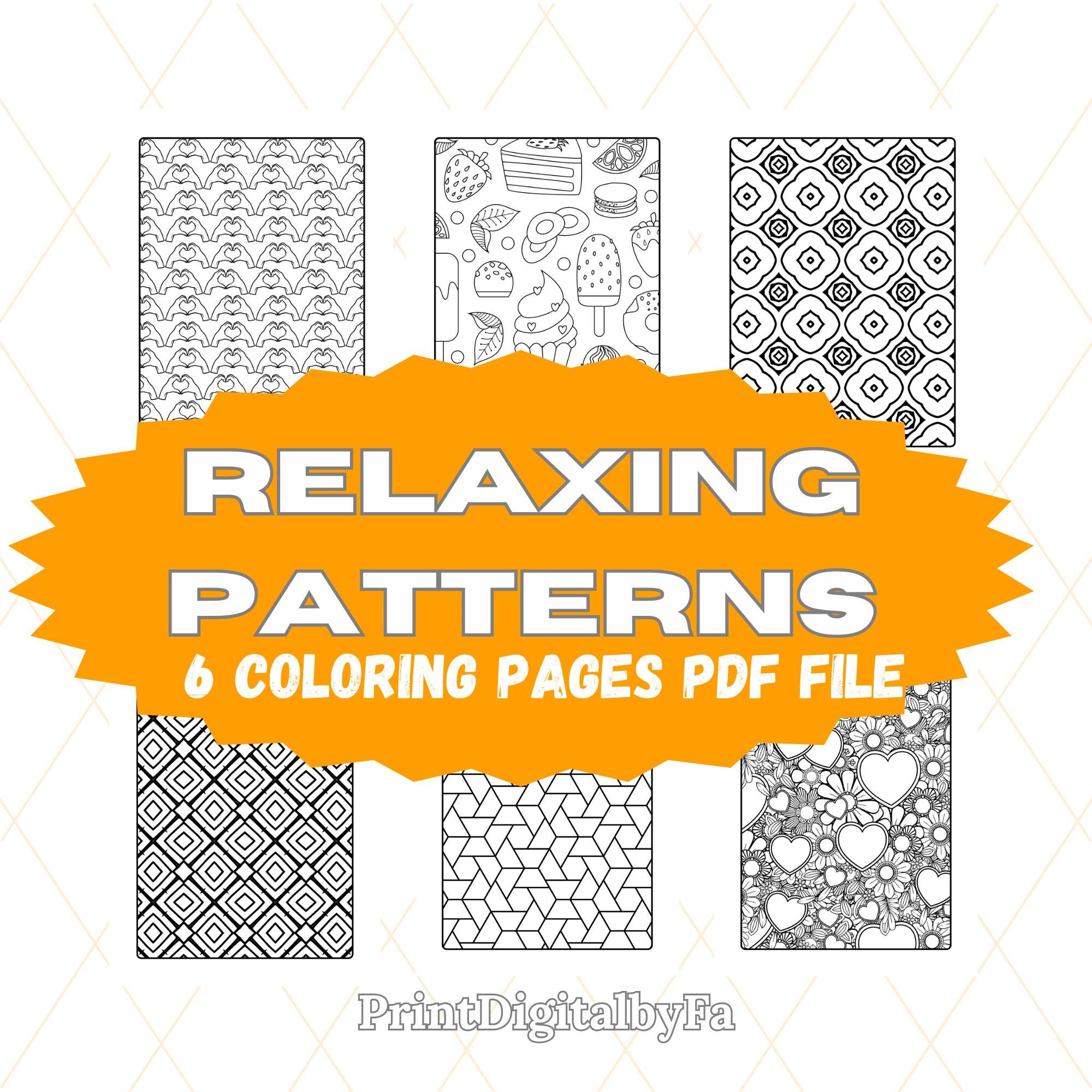 Satisfying Patterns Coloring Pages | Relaxing Patterns | 6 Printable ...