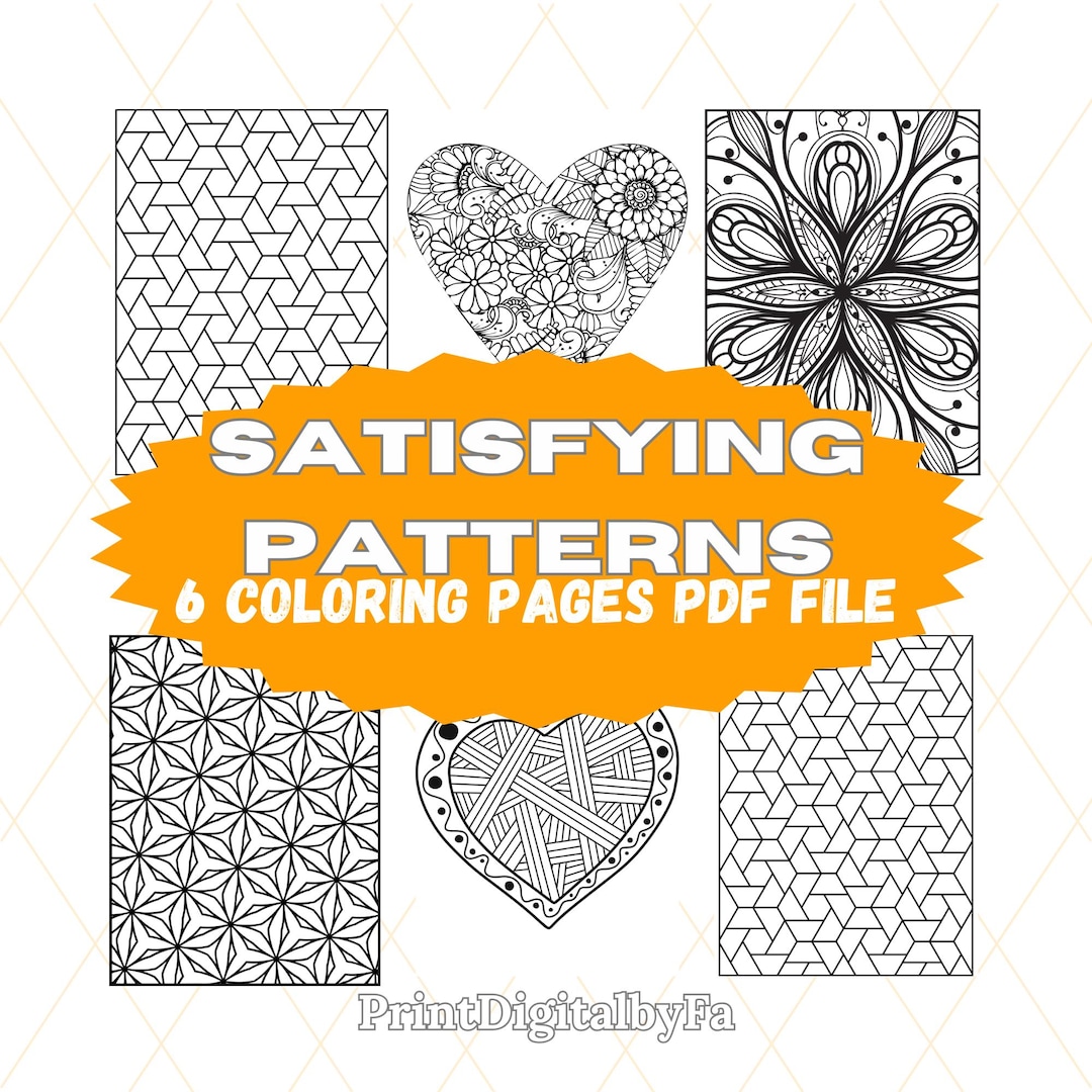 Abstract Pattern Coloring Pages: Stress Relief Designs (PDF Download ...