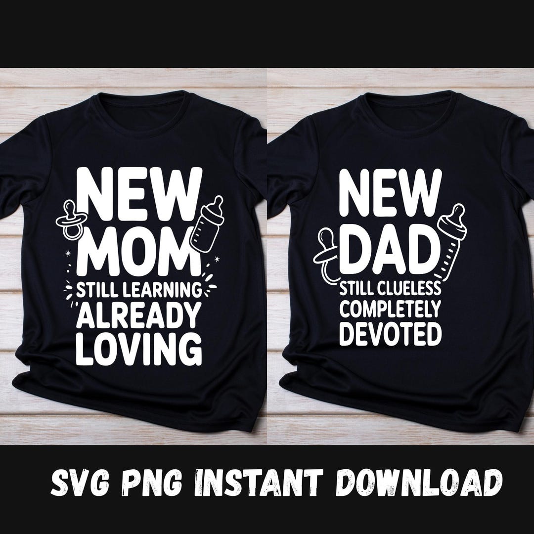 Funny New Parent Quotes SVG PNG Bundle: First Time Mom & Dad - Etsy