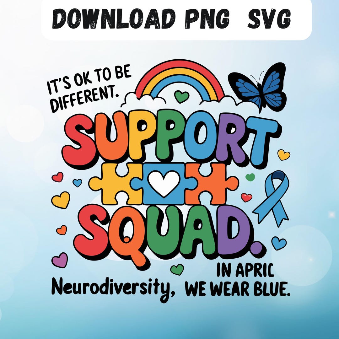 Autism Support Squad PNG: Be Kind Design (digital Download) - Etsy