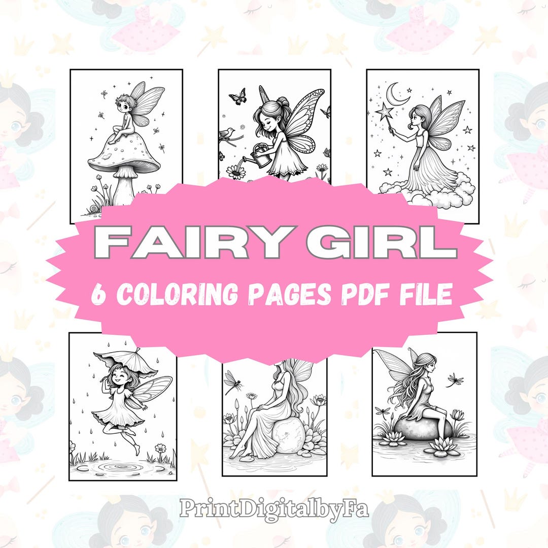 Cute Fairy's Life Coloring Pages – Magical, Relaxing, Printable Fairies ...