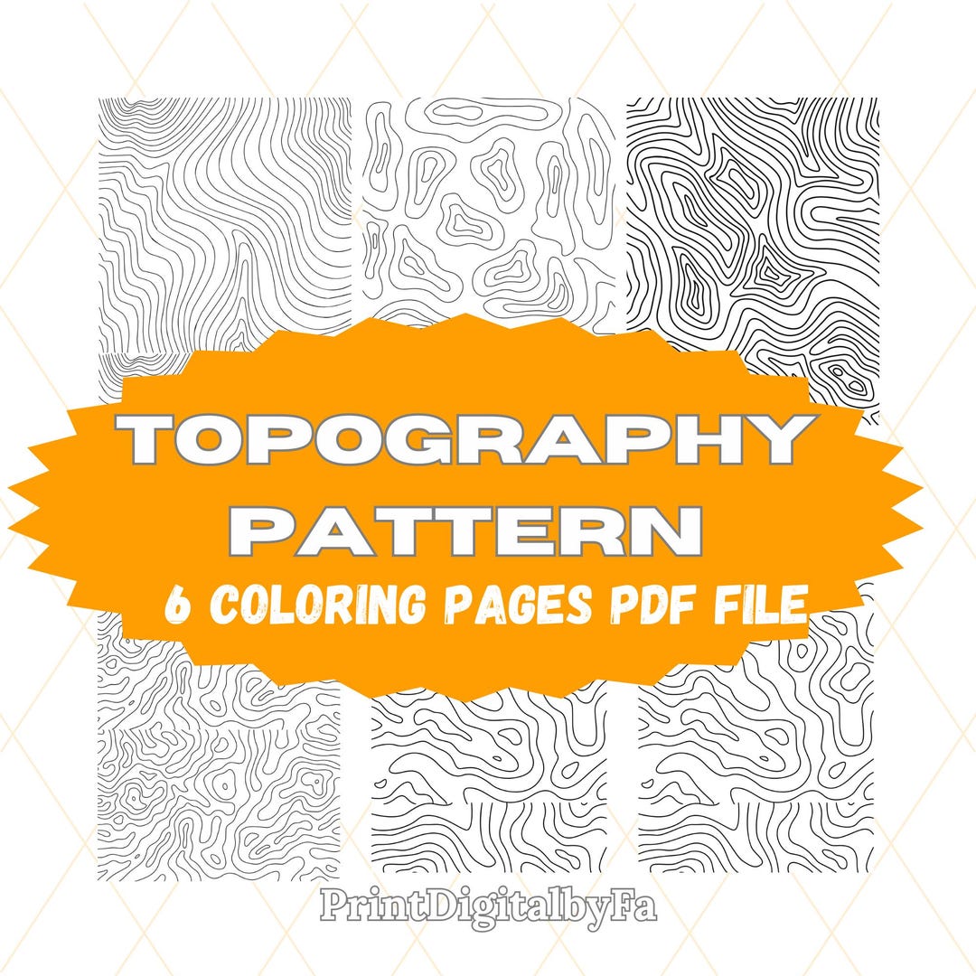Topography Pattern Coloring Pages | Abstract Geometric Designs ...