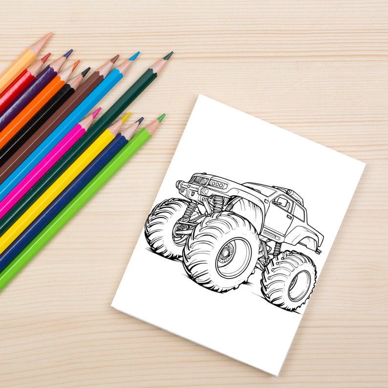 6 Monster Truck Coloring Pages for Kids & Adults - Printable PDF ...