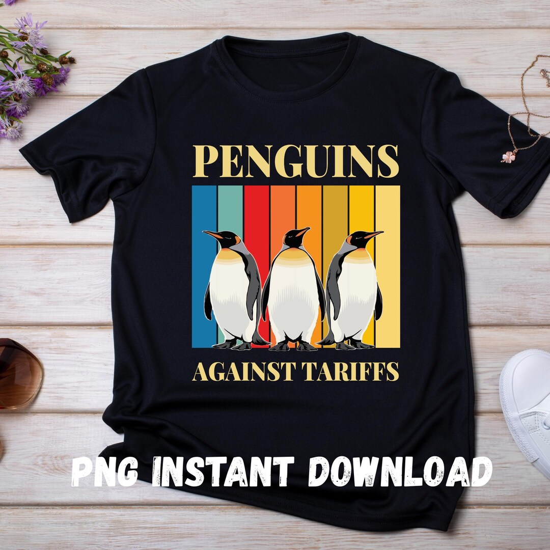 Penguins Against Tariffs PNG | Funny Penguin Anti Tariffs Vintage ...