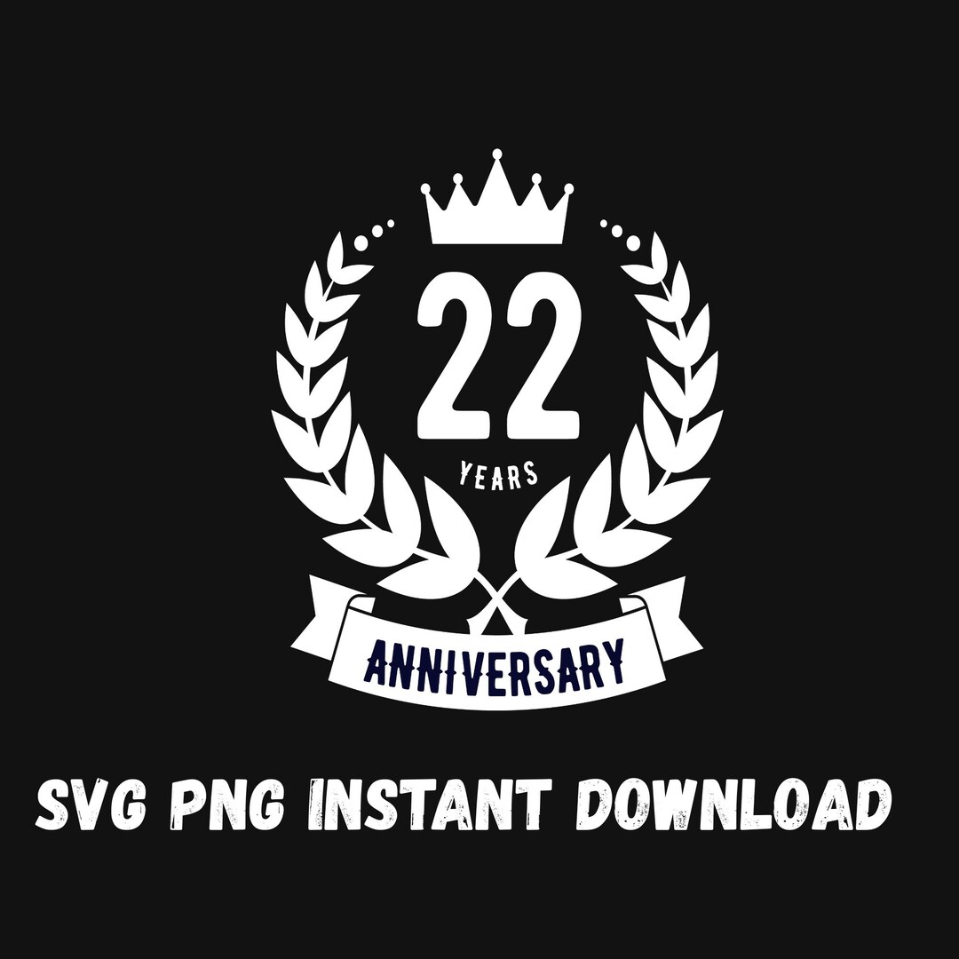 22nd Anniversary Monogram SVG: Personalized Wedding Date Design ...
