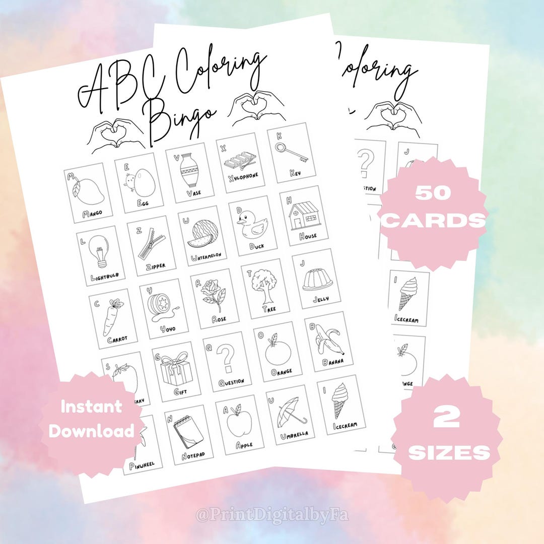ABC Coloring Bingo Game | Printable Alphabet Bingo for Kids | Fun ...