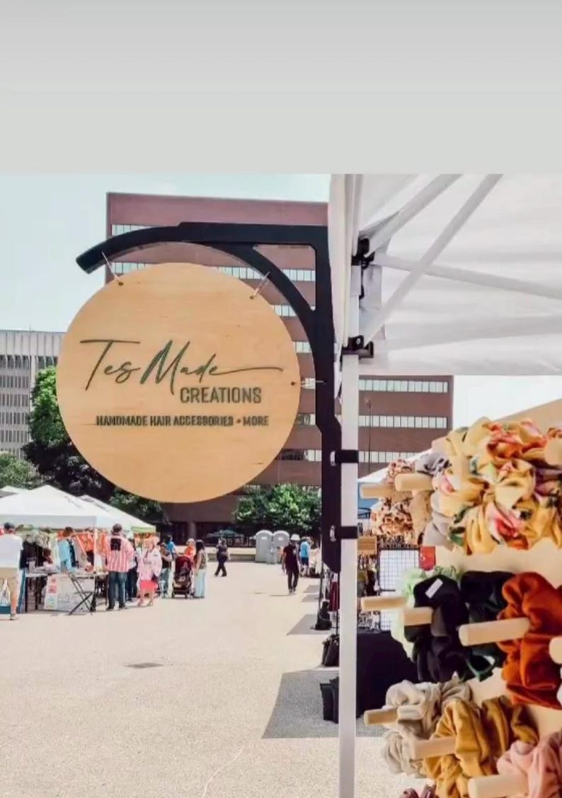 Hanging Tent Sign, Farmers Market, Trade Show, Round Sign, Bracket Sign ...
