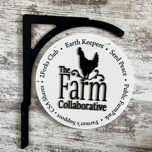 Hanging Tent Sign, Farmers Market, Trade Show, Round Sign, Bracket Sign ...