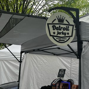 Hanging Tent Sign, Farmers Market, Trade Show, Round Sign, Bracket Sign ...