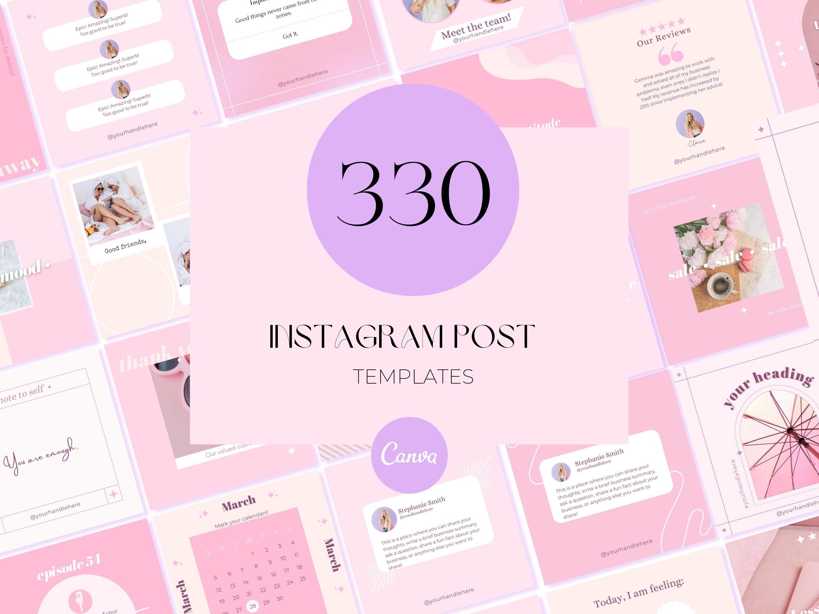 330 Pink Instagram Templates | Instagram Templates Canva | Instagram ...