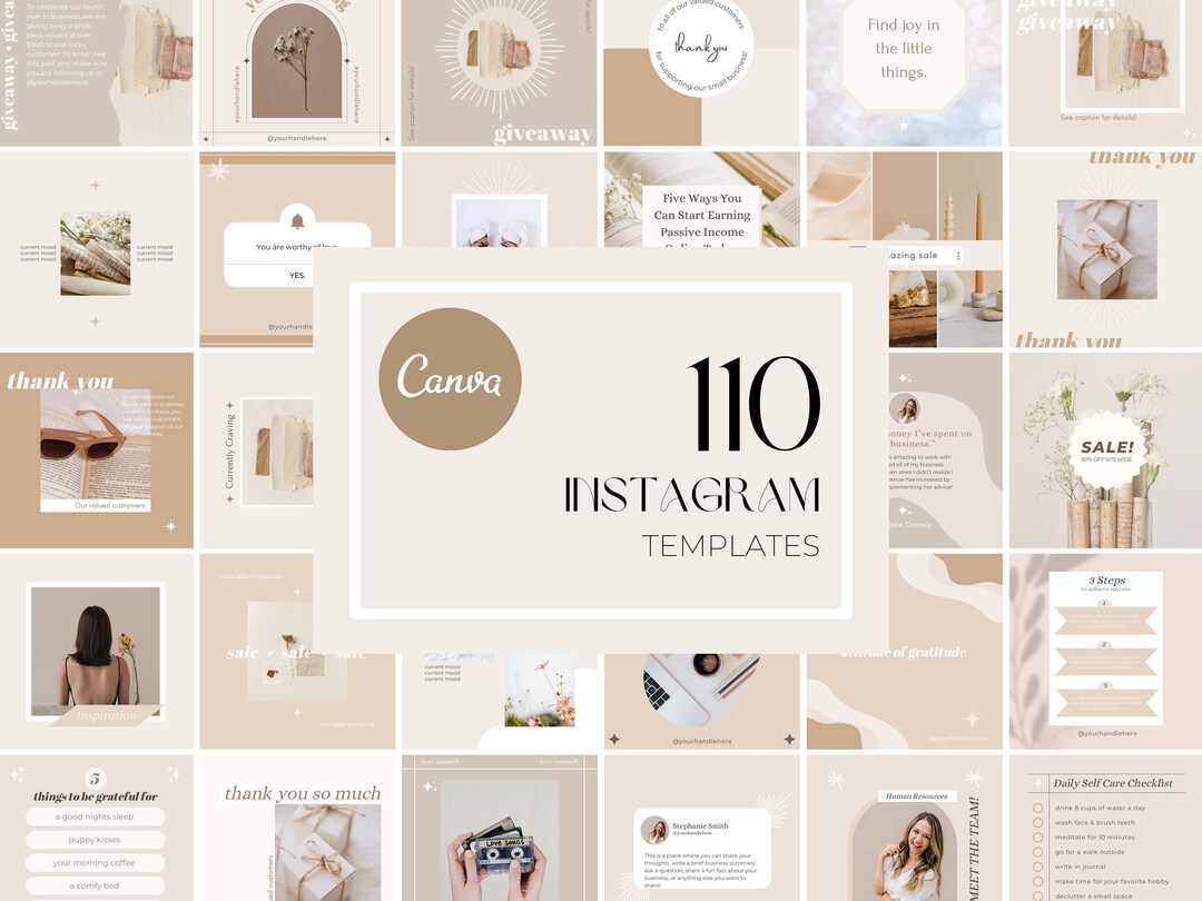 110 Minimal Instagram Templates | Instagram Templates Canva | Instagram ...