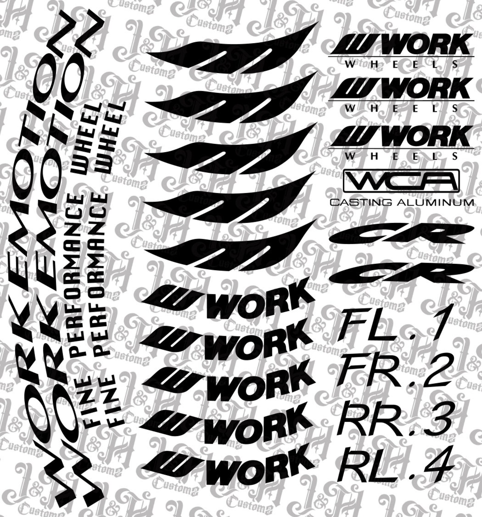 Work Cr-kai Wheel Decals - Etsy
