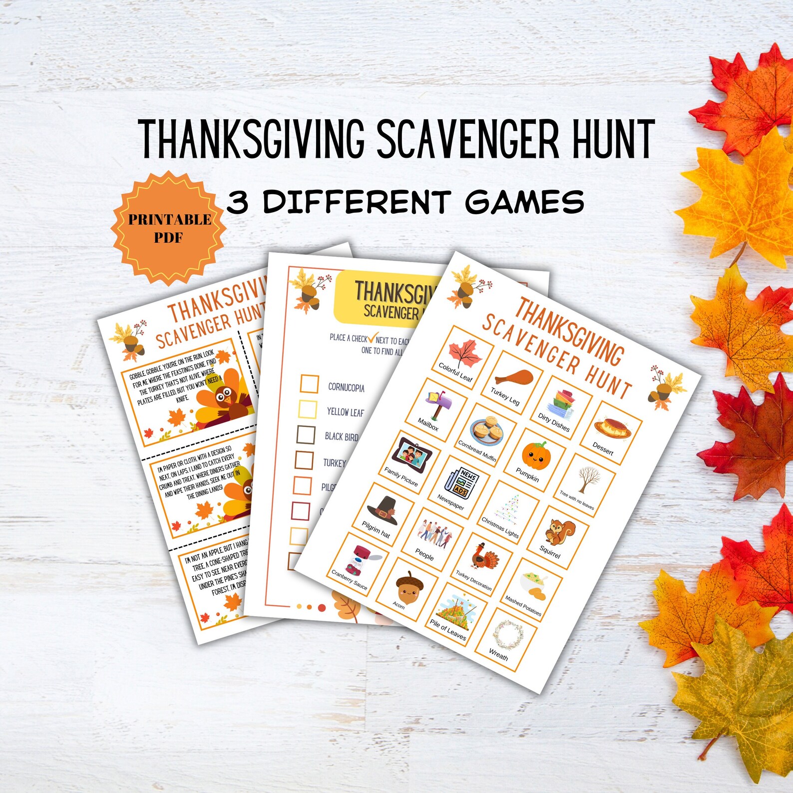 Thanksgiving Kids Activity | Thanksgiving Scavenger Hunt Printable for ...