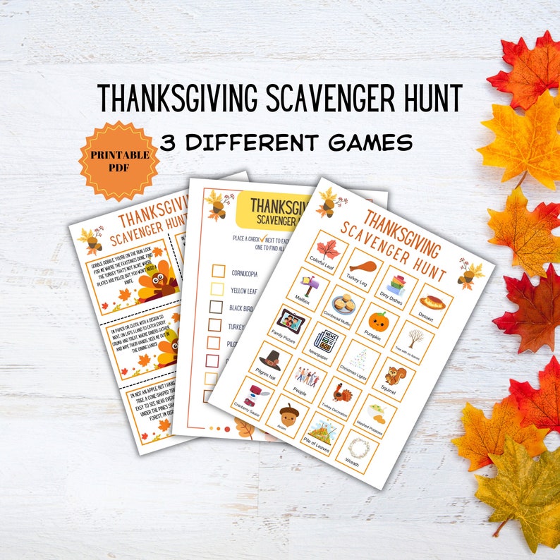 Thanksgiving Kids Activity | Thanksgiving Scavenger Hunt Printable for ...