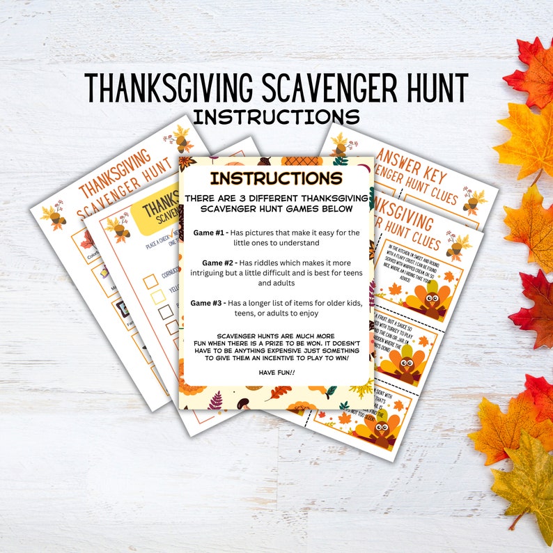Thanksgiving Kids Activity | Thanksgiving Scavenger Hunt Printable for ...