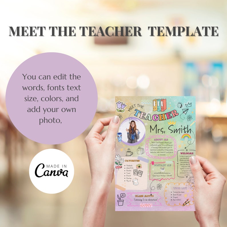 Meet the Teacher, Teacher Template, Back to School Flyer, Teacher ...