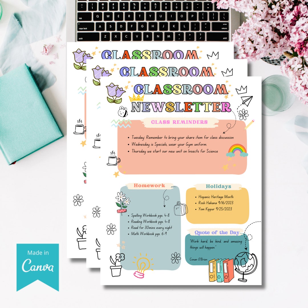Classroom Newsletter | Back to School | Editable Yearly/monthly ...
