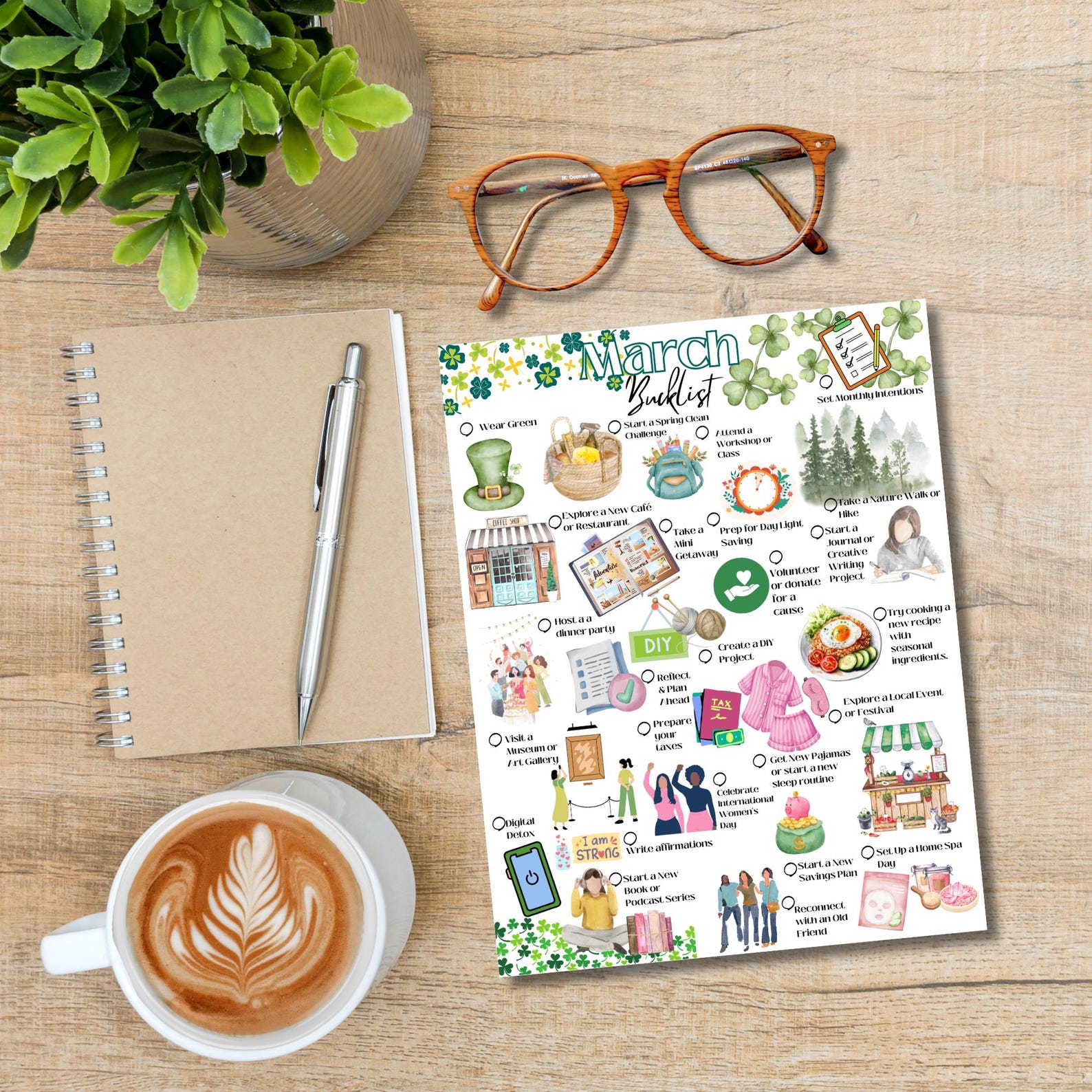 Printable March Checklist March Bucket List Calendar Bucket List ...