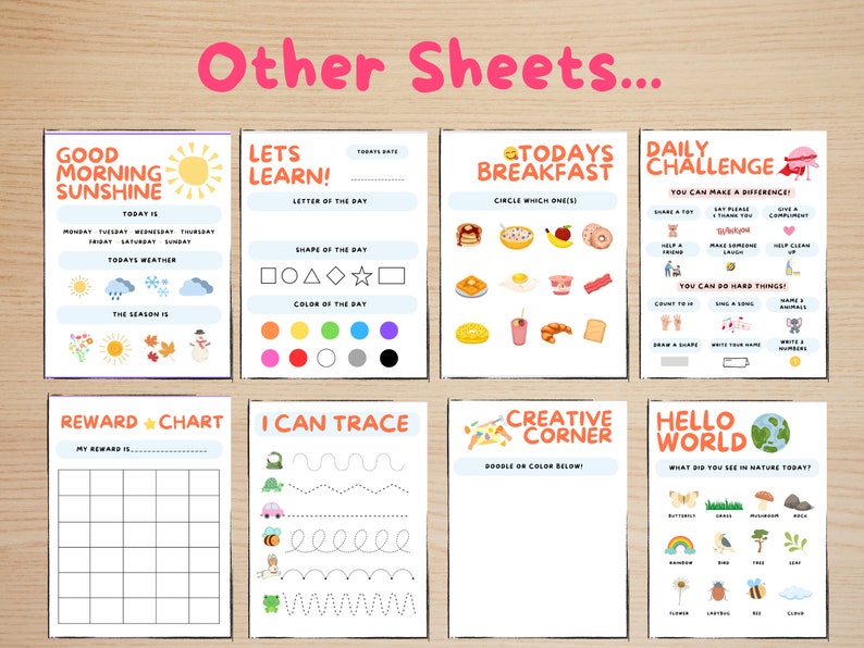 Homeschool Morning Menu | Preschool Worksheets | Morning Menu Printable ...