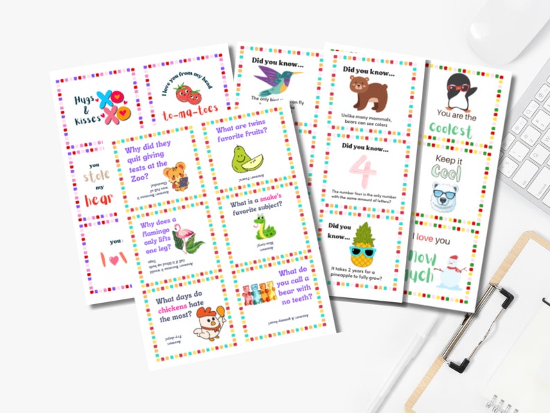 Lunch Notes Motivational Cards for Kids Lunch Box - Etsy