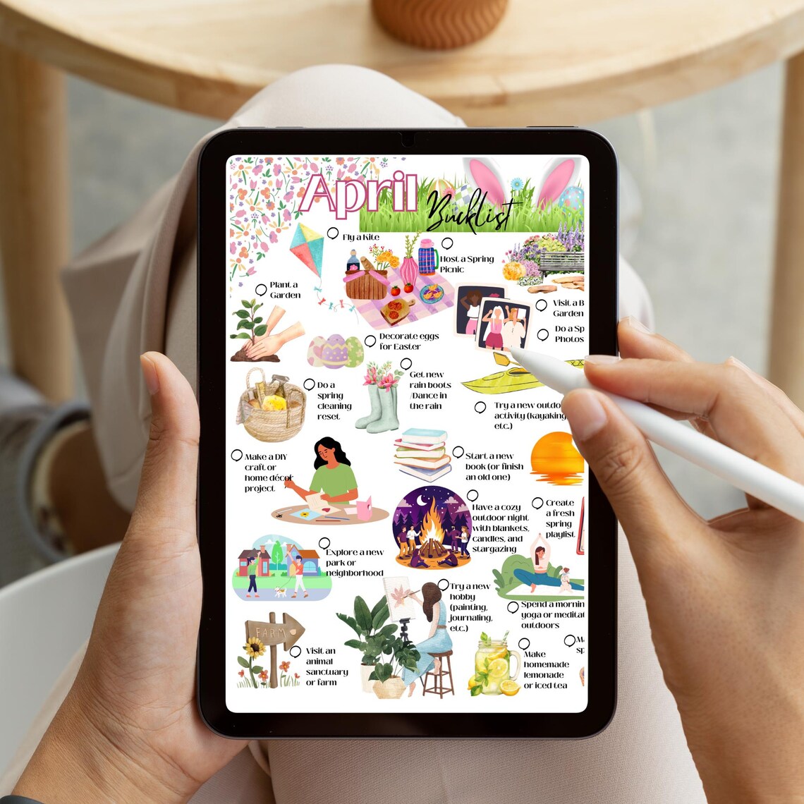 Printable April Checklist | April Bucket List | Calendar Bucket List ...