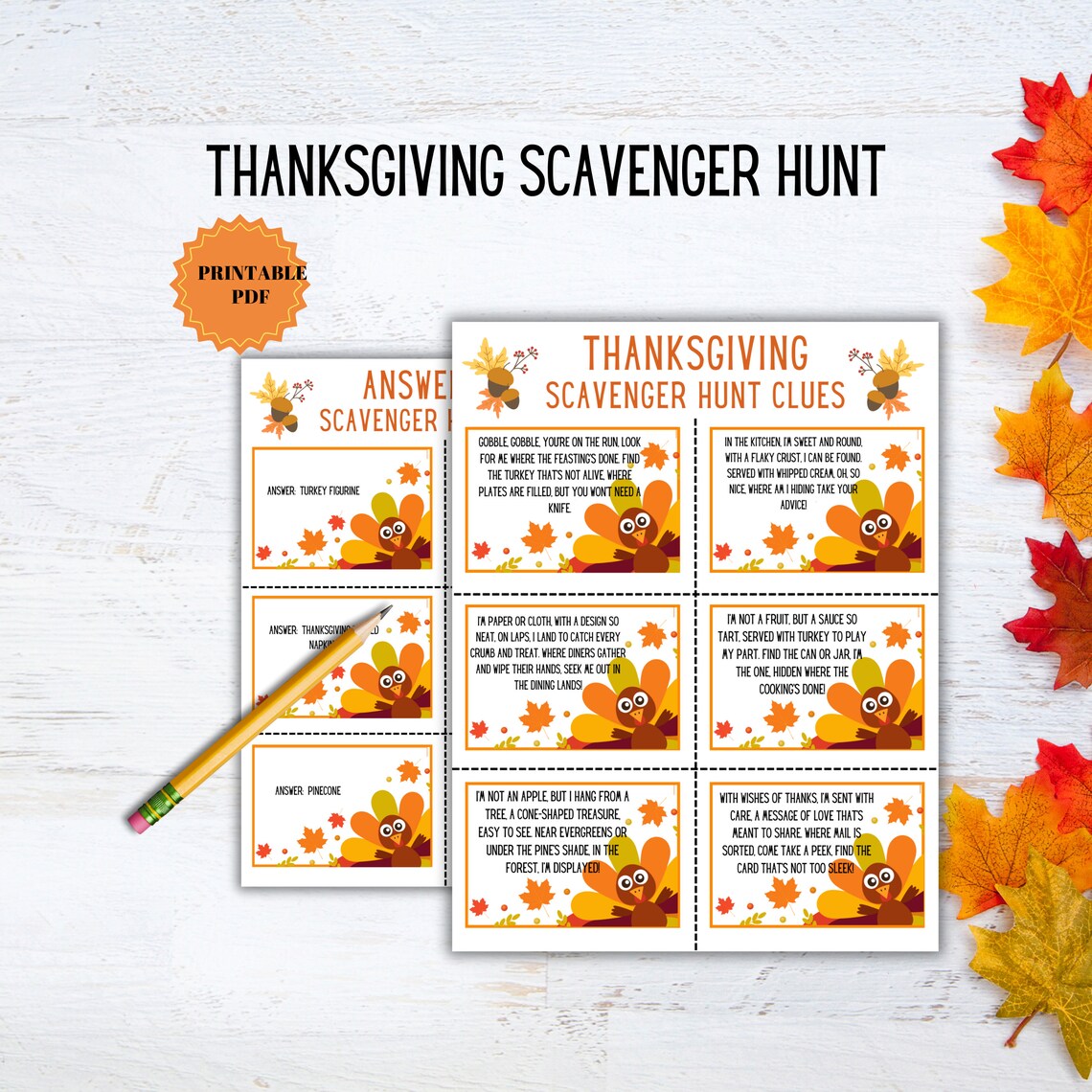 Thanksgiving Kids Activity | Thanksgiving Scavenger Hunt Printable for ...