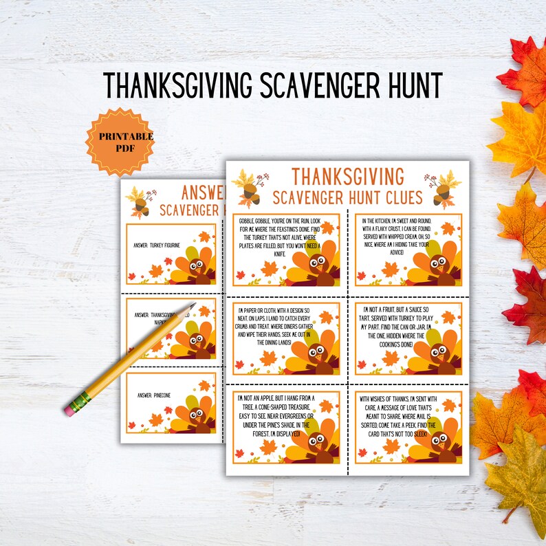 Thanksgiving Kids Activity | Thanksgiving Scavenger Hunt Printable for ...
