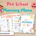 Homeschool Morning Menu | Preschool Worksheets | Morning Menu Printable ...