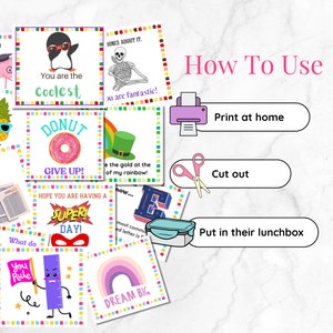 Lunch Notes Motivational Cards for Kids Lunch Box - Etsy