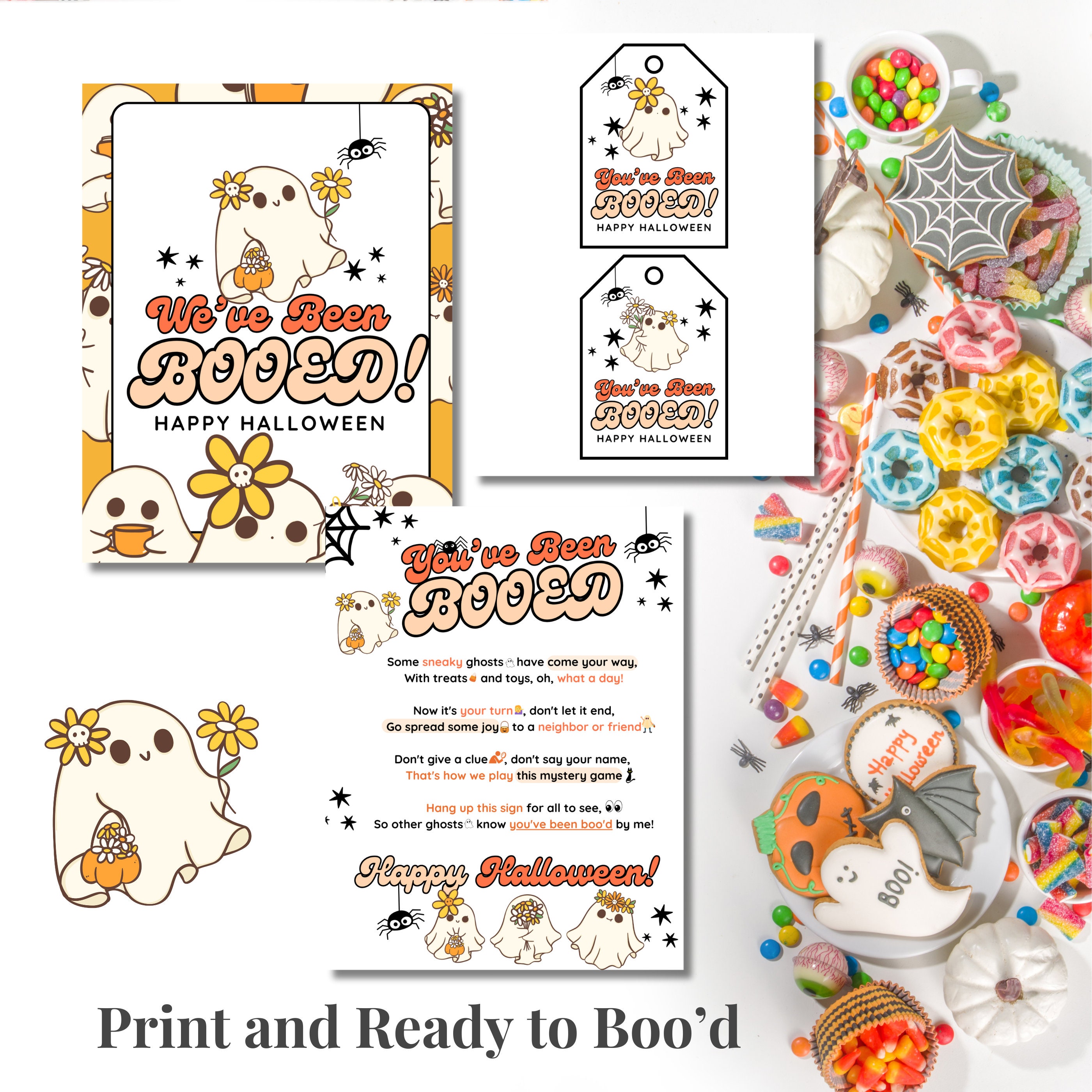 You've Been Booed Printable | Booed Sign | Halloween Treat Tag | You've ...
