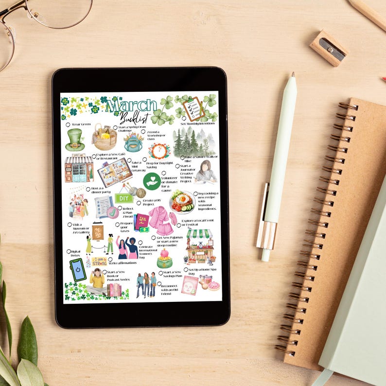 Printable March Checklist March Bucket List Calendar Bucket List ...