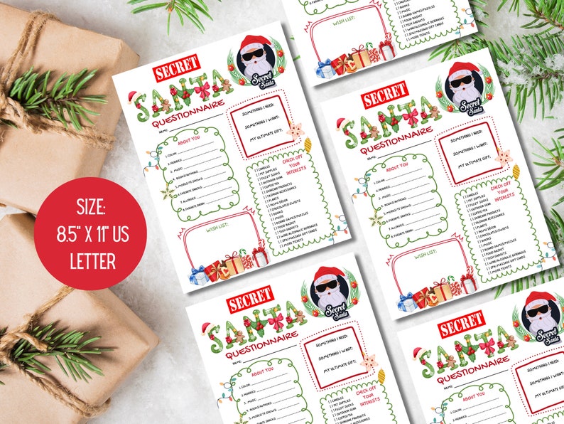 Secret Santa Questionnaire | Christmas Party | Work Secret Santa ...