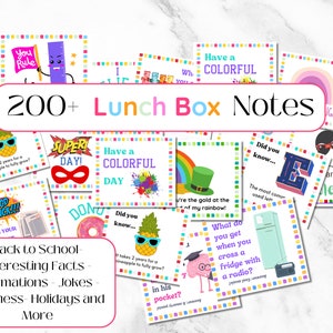 Lunch Notes Motivational Cards for Kids Lunch Box - Etsy