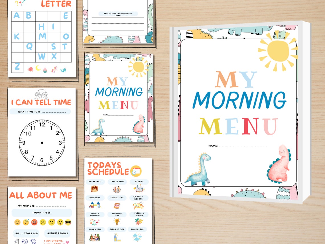 Homeschool Morning Menu | Preschool Worksheets | Morning Menu Printable ...
