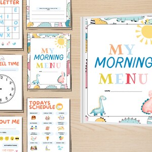 Homeschool Morning Menu | Preschool Worksheets | Morning Menu Printable ...