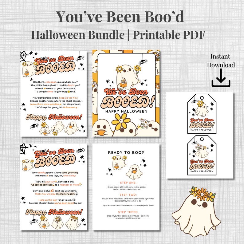 You've Been Booed Printable | Booed Sign | Halloween Treat Tag | You've ...