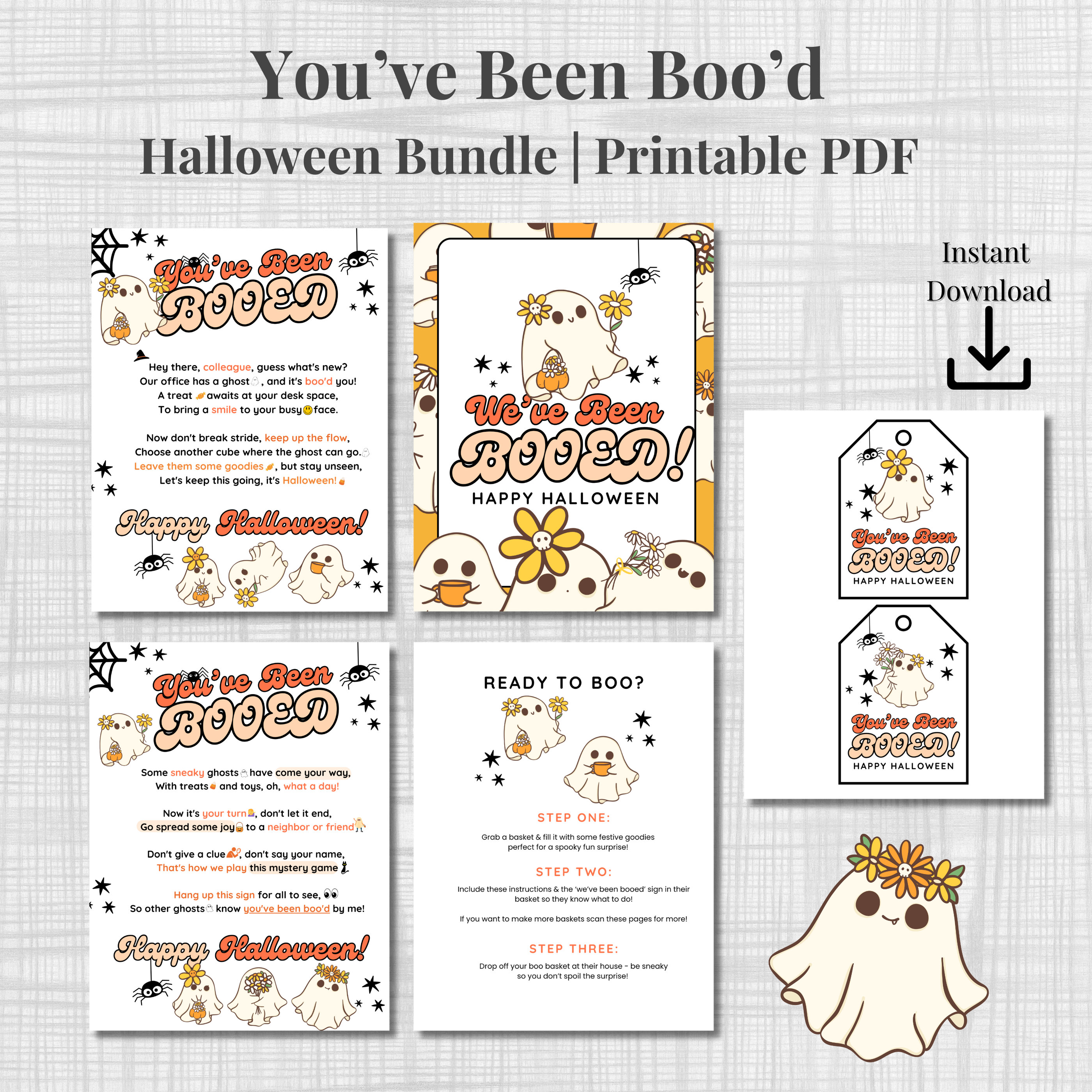 You've Been Booed Printable Booed Sign Halloween Treat Tag You've Been ...