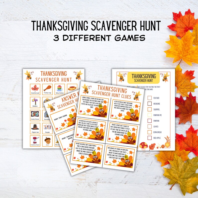 Thanksgiving Kids Activity | Thanksgiving Scavenger Hunt Printable for ...