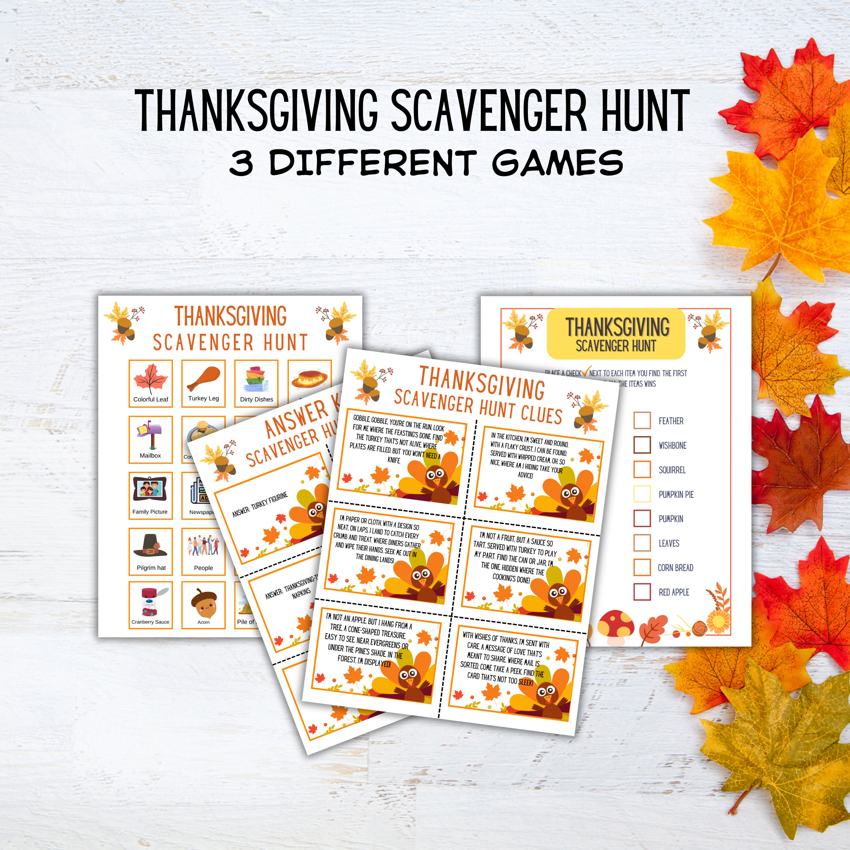 Thanksgiving Kids Activity | Thanksgiving Scavenger Hunt Printable for ...