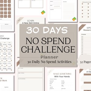 No Spend Calendar | Instant Download | 30 Day Challenge | No Spend ...