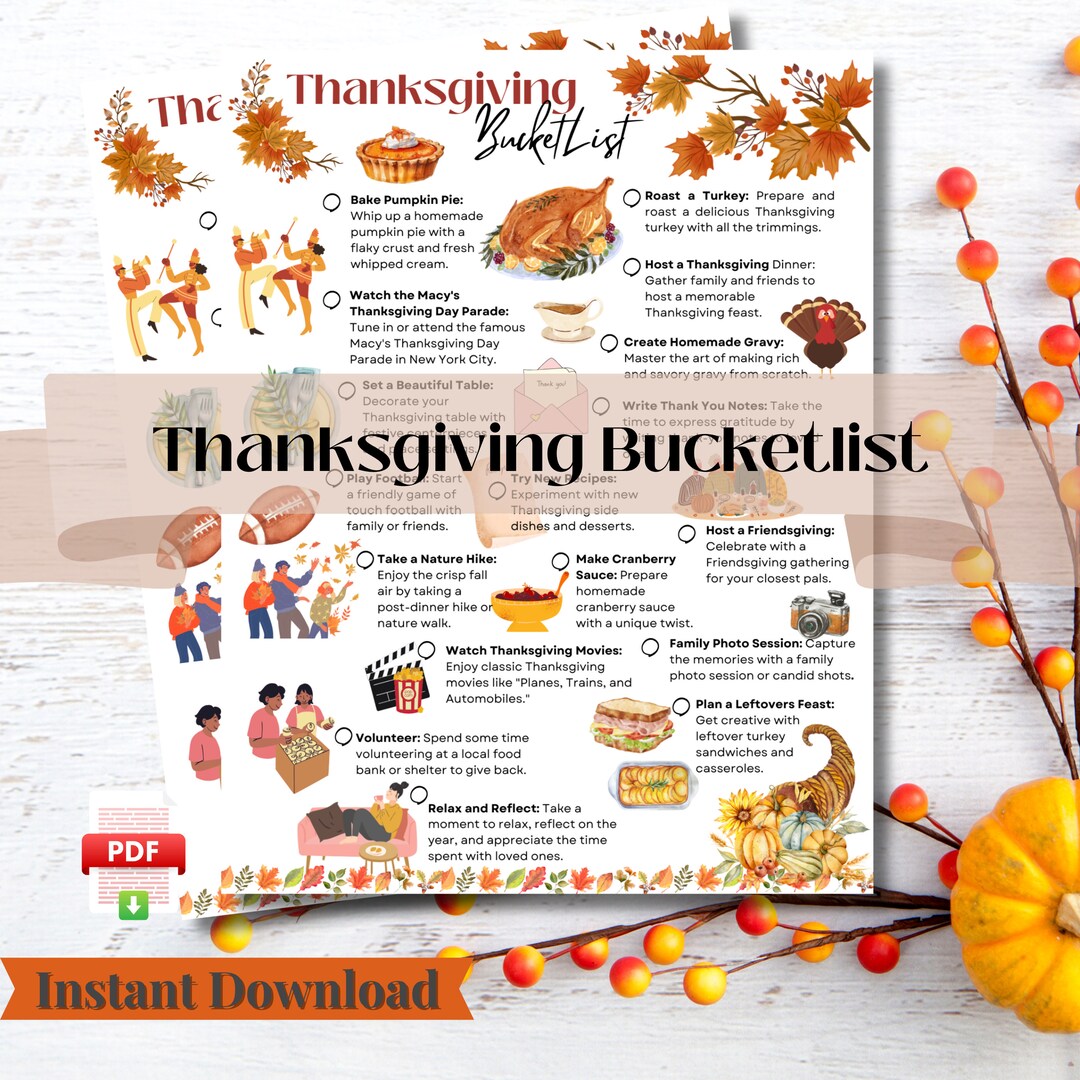 Fall Bucket List Printable | Downloadable Autumn Activity Bucket To-do ...